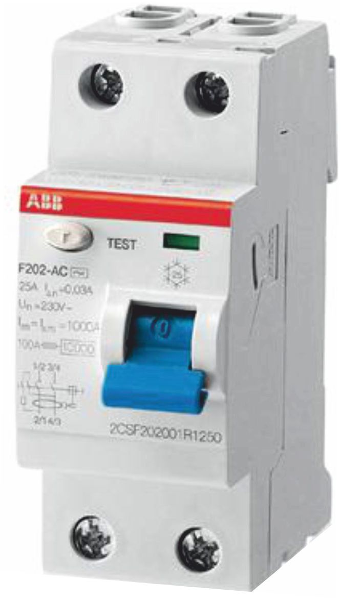 Interruttore magnetotermico differenziale puro F202 AC 25A 30MA 2P - ABB F427800 - Elmax ...