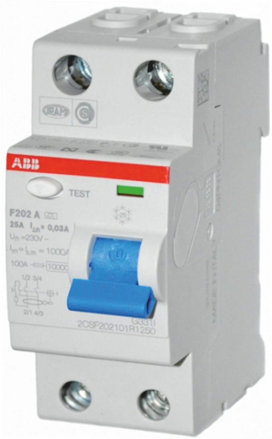 Interruttore magnetotermico differenziale puro F202 A AP-R 25A 30MA 2P - ABB F427851 - Elmaxweb ...